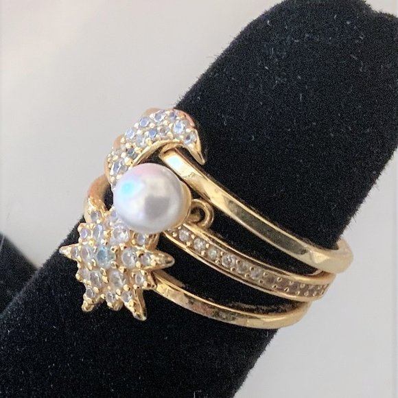 kate spade | Jewelry | New Kate Spade 3 Piece Stack Rings Star Moon ...
